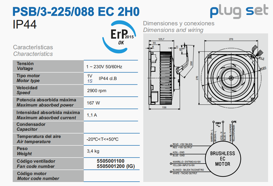 PSB/3-225/088 EC 2H0 5505001100/5505001200